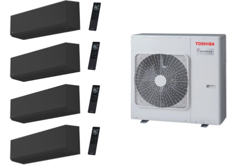 Clim quadri split TOSHIBA SHORAI EDGE BLACK RAS-4M27G3AVG-E CLIM DESIGN ET PERFORMANTE