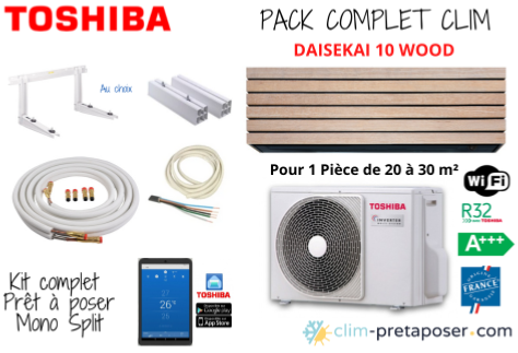 Prêt à poser climatisation pas cher clim et chauffage PACK CLIM COMPLET 2.5 kW