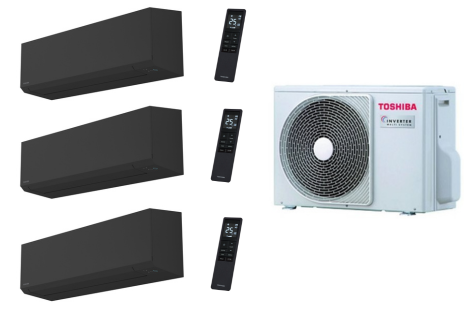 Clim réversible tri split 2 pièces de 2.0 kW froid et une pièce de 3.5 ...